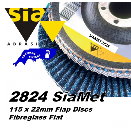 sia 2824 siamet x, 115 x 22mm flap discs (flat) | Southern Filters